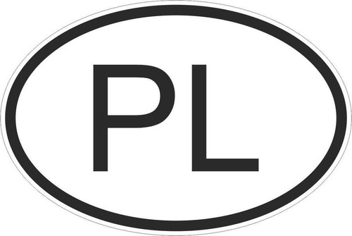 Oval Flag Country Code Car Motorcycle Poland Polish Pl Sticker Sticker ...
