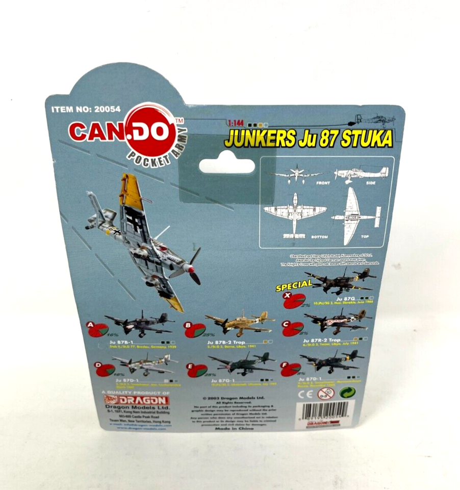 Can.Do Dragon Models Junkers Ju 87 Stuka 1:144 Pocket WWII German ...