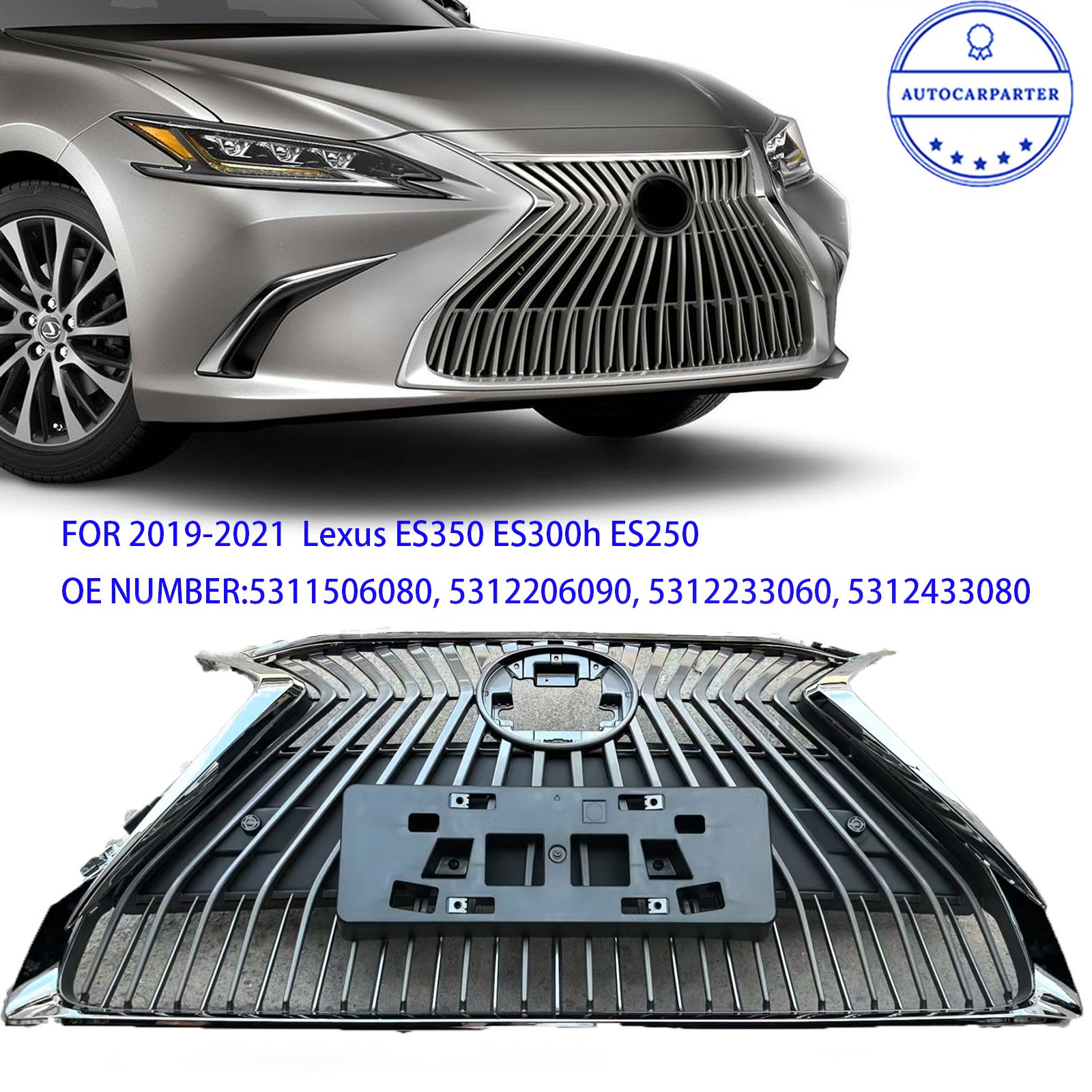 Front Grille Grill 5310106650 for Lexus ES250 ES300h ES350 2019-2021 | eBay