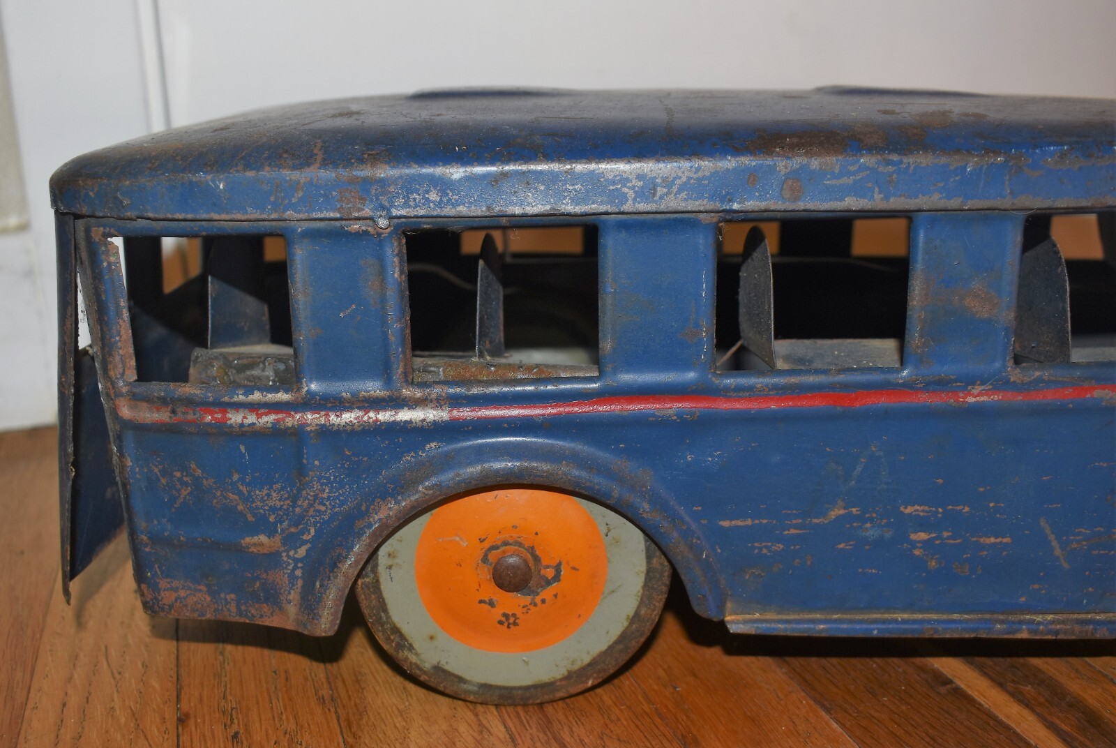 Vintage 1920s COR COR Pressed Steel Blue Toy BUS | eBay
