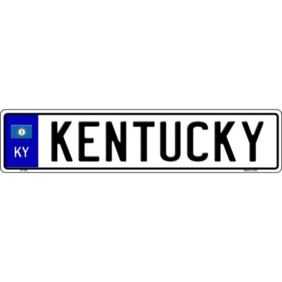 Kentucky Metal European 20.5" x 4.5" License Plate Sign for Car Truck ...