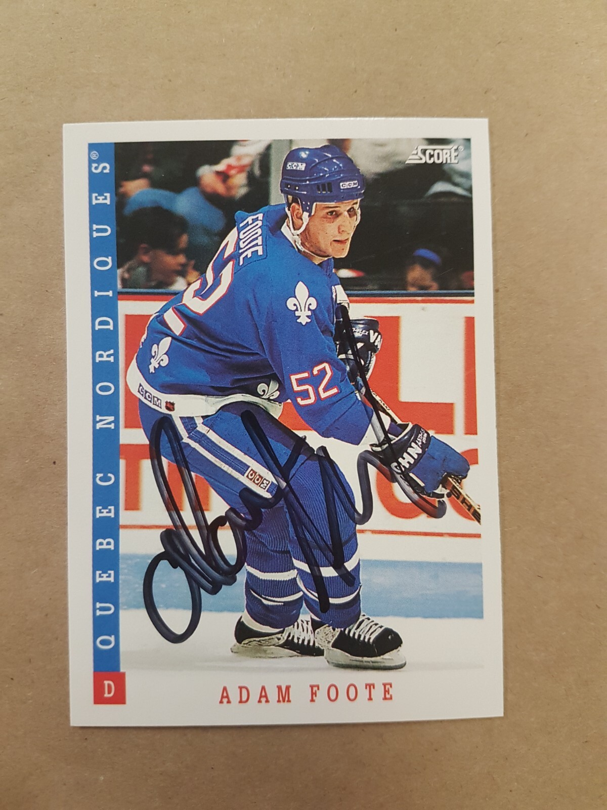 Adam Foote Autograph Card Signed Hockey Score 149 1993 | eBay