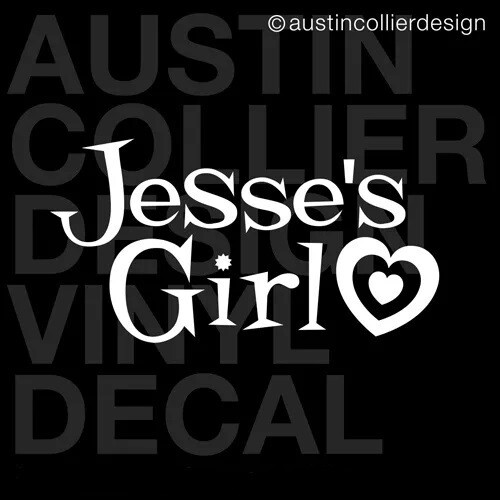 Custom Set of 2 11" JESSE'S GIRL vinyl decal car truck window laptop ...