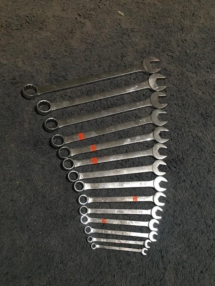 MAC 14pc set 1/4 thru 1 1/16 CL342 Combination Wrench NASCAR | eBay