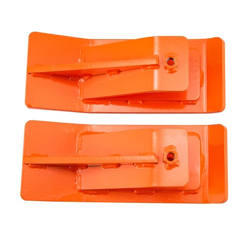 2x Orange Bucket Protector Ski Edge Tamer Skid w/Double Lock Nut Snow ...