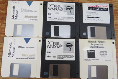 Lot of 6 Vintage Assortment of Microsoft Windows 3.5 Floppy Disks | eBay