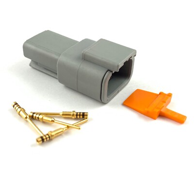 3x Deutsch DTM 3-Way Pin Connector Kit 24-20 AWG Gold Contacts DTM04-3P ...