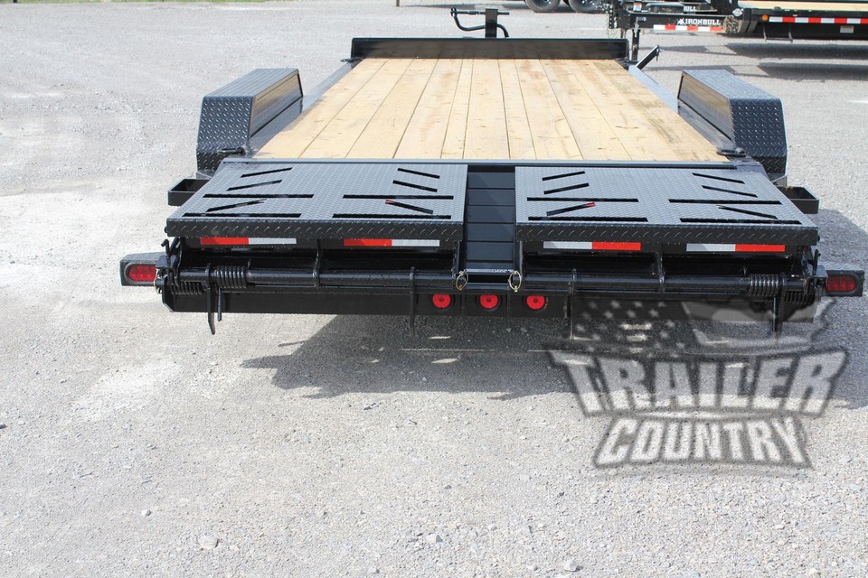 NEW 2026 7 X 22 (19+3) 14k Heavy Equipment Trailer Spring Assist Ramps ...