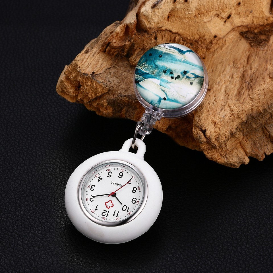 Starry Sky Nurse Doctor Fob Pocket Watch Quartz Retractable Silicone ...