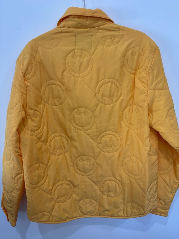 Navy Yard Yellow Quilted Oversized Smiley Face Jacket – Size Small | eBay