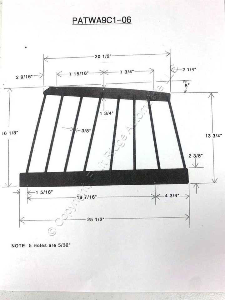 PAIR Setina Rear Window Armor Bar for 2006 Chevrolet Impala with ABS ...