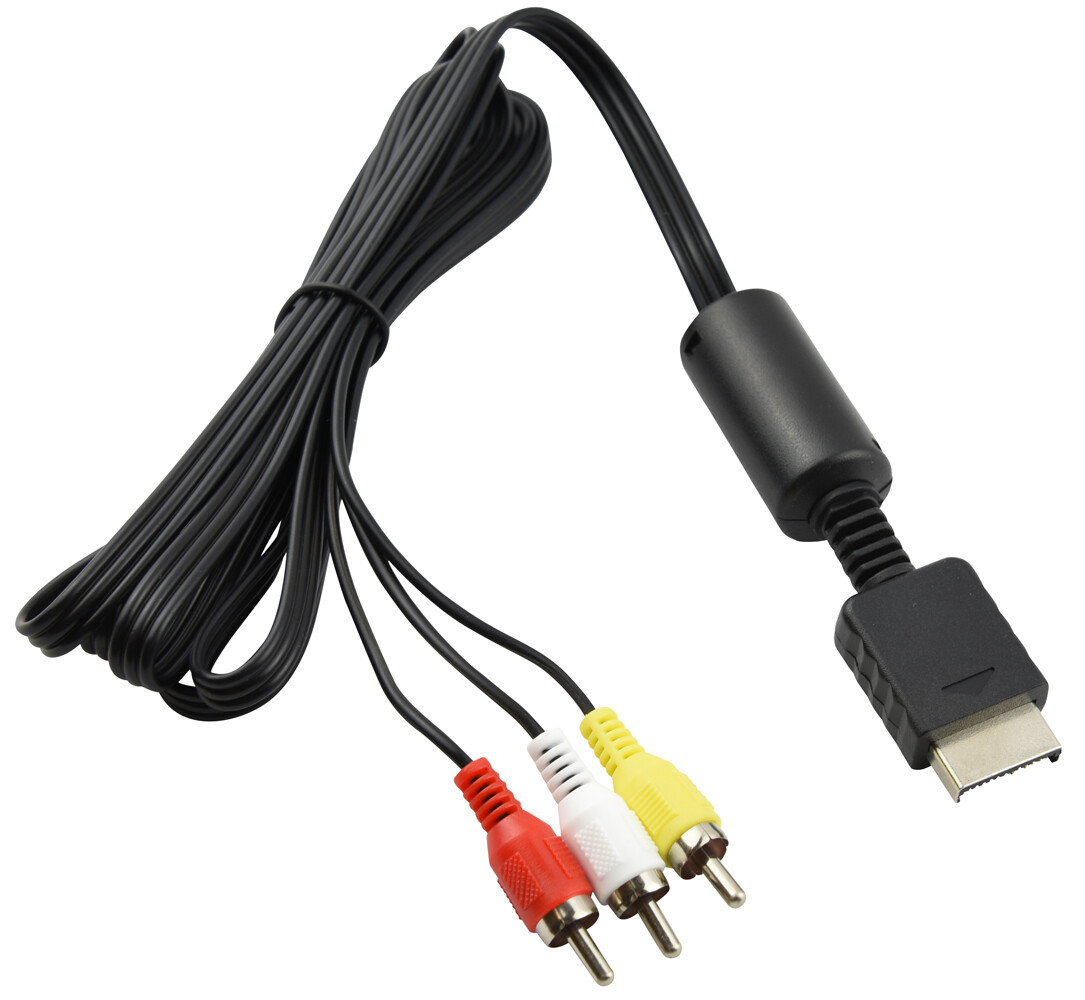 Audio AV RCA+AC Cable Power Supply Adapter Cord For Sony Playstation 1 ...