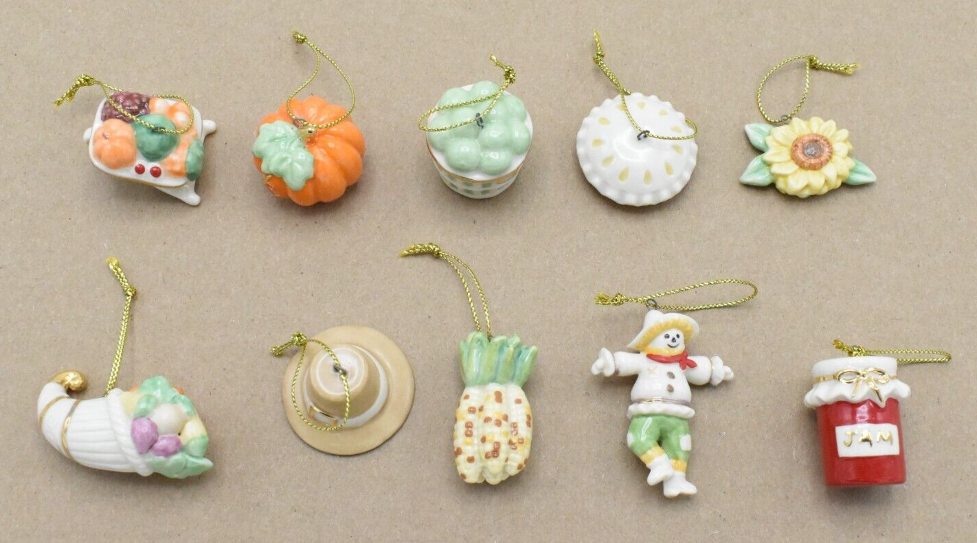 Lenox Autumn Favorites 10 Piece Mini Ornament Set Thanksgiving | eBay