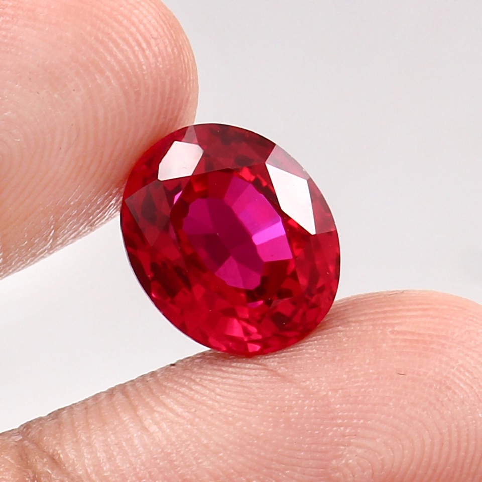 AAA Grade Natural Flawless Mozambique Red Ruby Loose Oval Cut Gemstone ...
