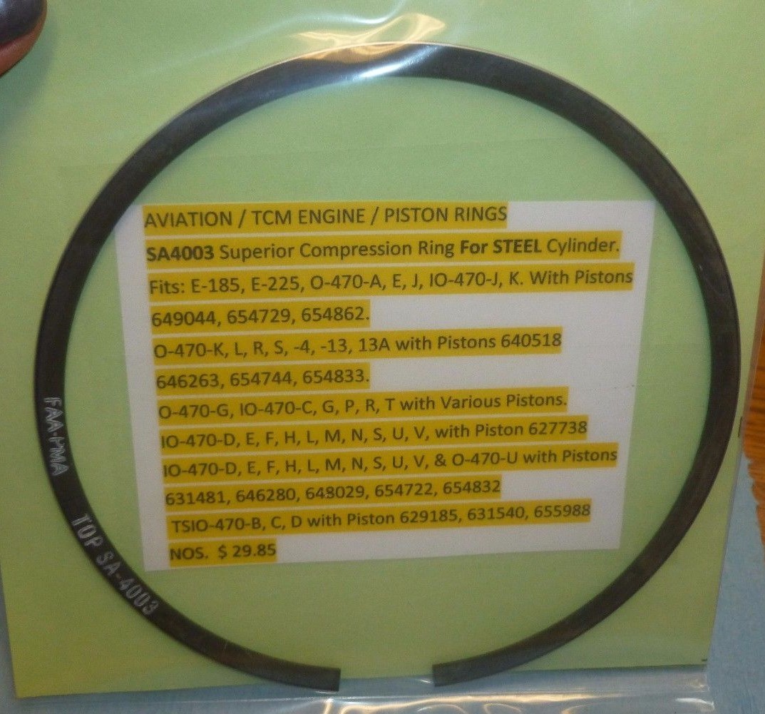 Superior COMPRESSION Ring for STEEL CYLINDER p/n SA4003 (AVIATION) | eBay