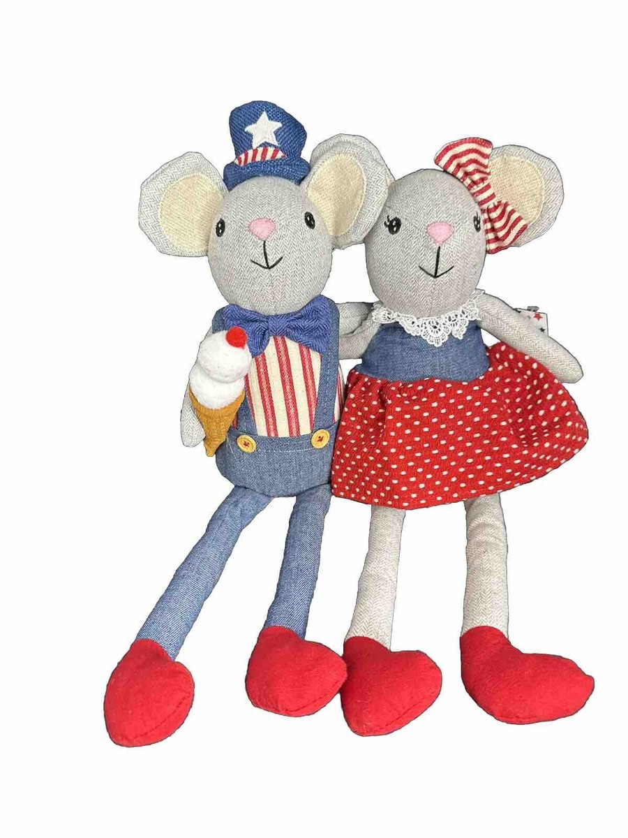 Martha Stewart Christmas Mice Pattern Red Velvet Bow Christmas Tree