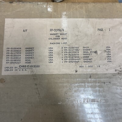 FP DIESEL 5199674 GASKET KIT. B3 | eBay