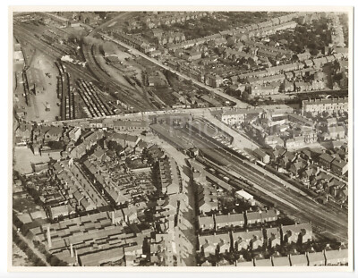 Aerial View of Tonbridge: the train station district - Aerofilms Old ...