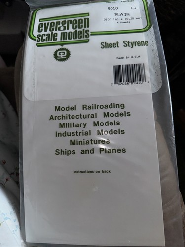 Evergreen Scale Models Styrene Sheet Plain 6 x 12in 15.2 x 30.5cm ...