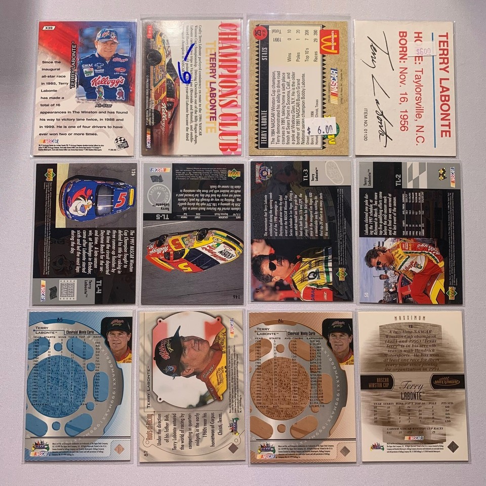 Terry Labonte 12 card lot NASCAR EX/NM FREE SHIPPING | eBay
