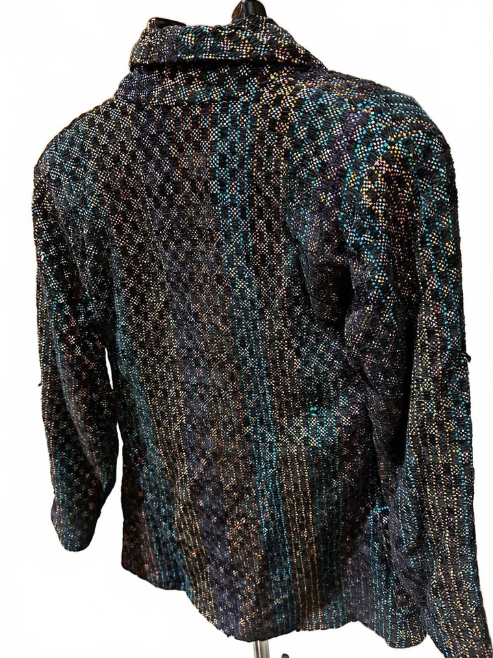 Dahlia Poports Handwoven Multicolor Jacket Small | eBay