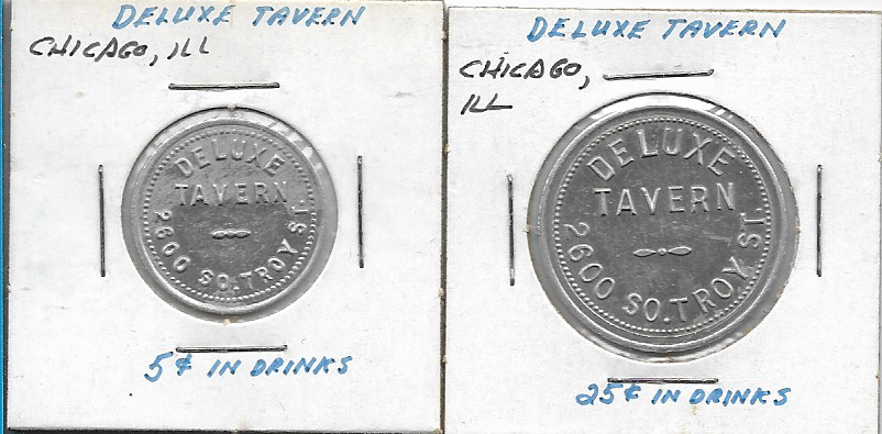 2 Chicago, Illinois Trade Tokens DELUXE TAVERN | eBay