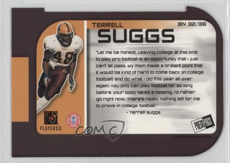 2003 Press Pass Big Numbers Terrell Suggs #BN32 Rookie RC | eBay