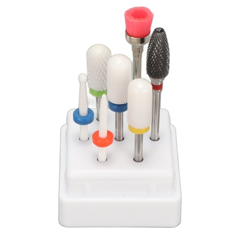 7x Ceramic Nail Drill Bit Set Home Salon Cuticle Remover Bits With 7 ...