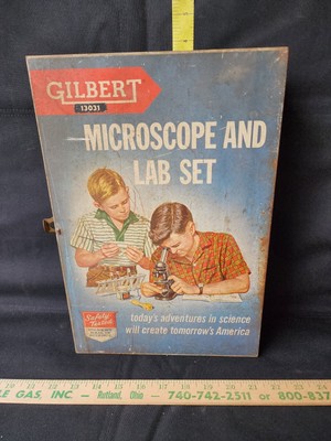 Vintage Gilbert Microscope And Lab Set New Incomplete Missing Pieces | eBay