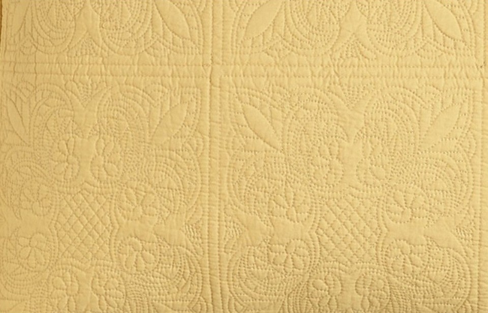 CORNSILK YELLOW Twin Full Queen or King QUILT : GOLD COTTON MATELASSE ...