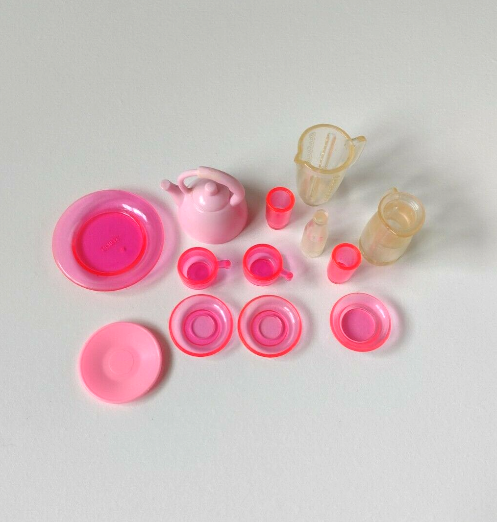 Barbie Doll Dishes, Vintage 1990's, Teapot Teacup Pitcher Plate Mug Cup ...