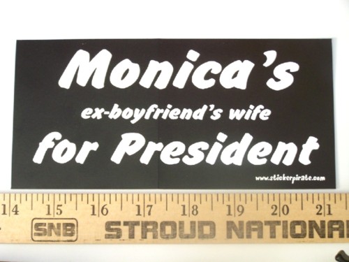 Monica's Boyfriend Hillary Clinton Bumper Sticker Decal | eBay