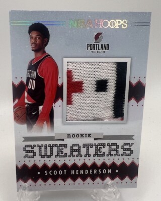2022-23 Panini NBA Hoops Scoot Henderson Rookie Holiday Sweaters Patch ...