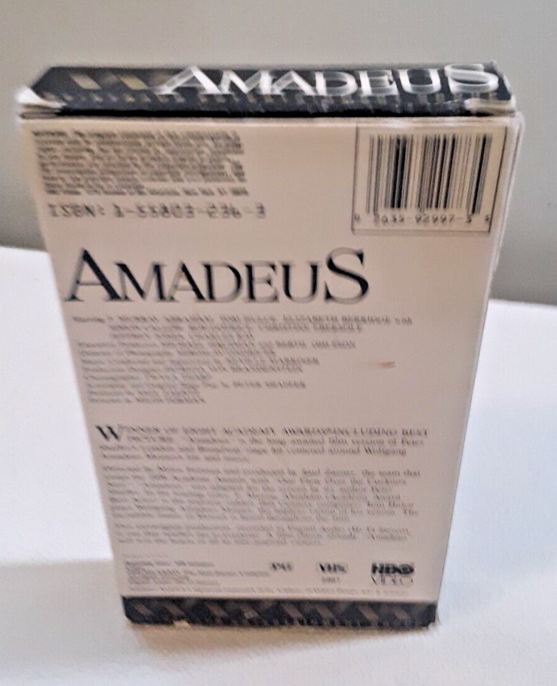 Amadeus 1984 VHS HBO Movie Oscar Best Picture Full Screen Edition Video ...