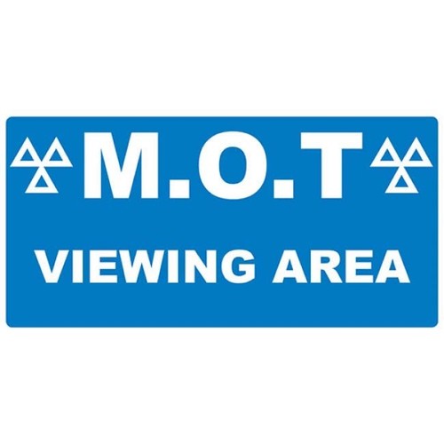 MOT Viewing Area Sign 600mm x 300mm /VOSA/DVSA sign - FREE DELIVERY ...