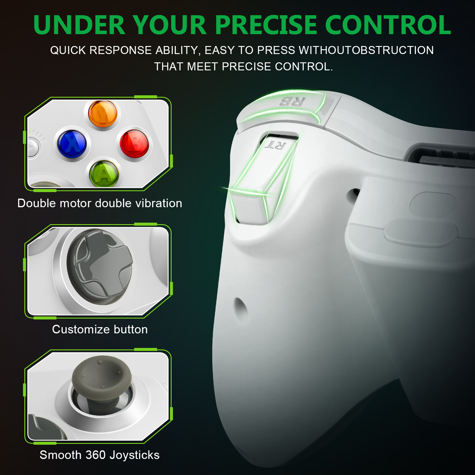 Wireless Bluetooth Controller For Xbox 360 Windows 11 10 8 7 PC Gamepad ...