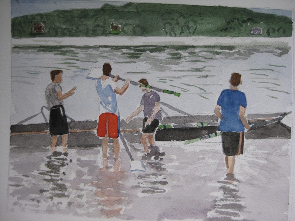 Lenox, MA, Crew at / original watercolor /9" x 12" / Mimi Davis, Artist ...