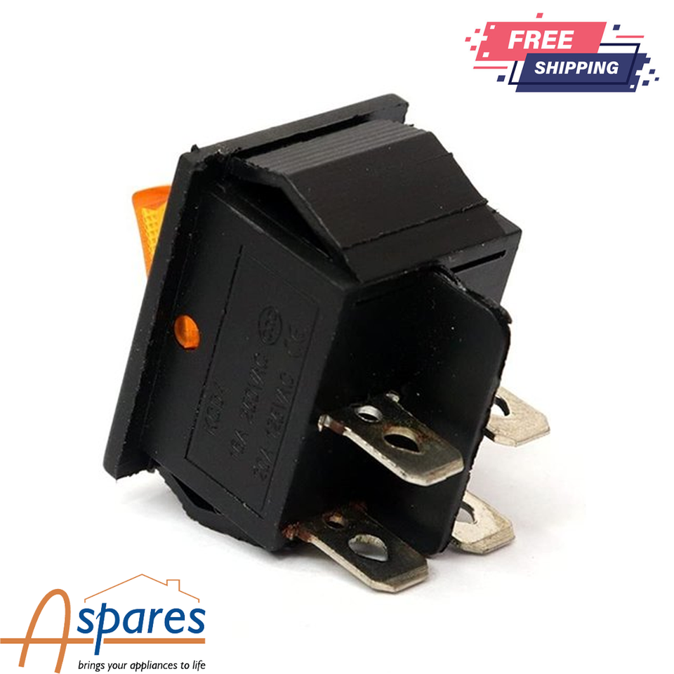 Rocker Switch 16A 240V, 20A 125V YELLOW ON-OFF Double Pole 4 Pin | eBay UK