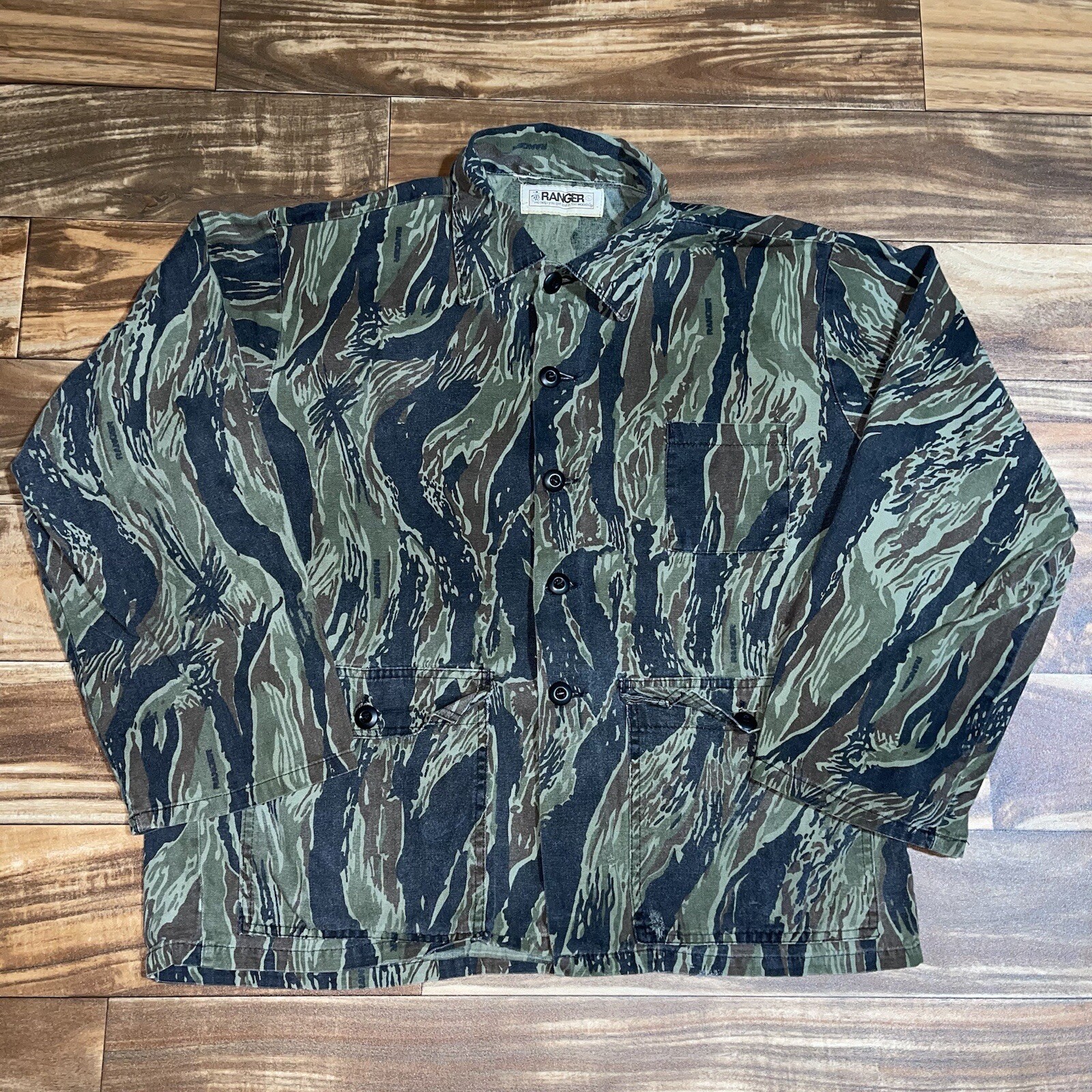 Vintage 1970s Ranger Mens Camo Button Front Shirt Jac… - Gem