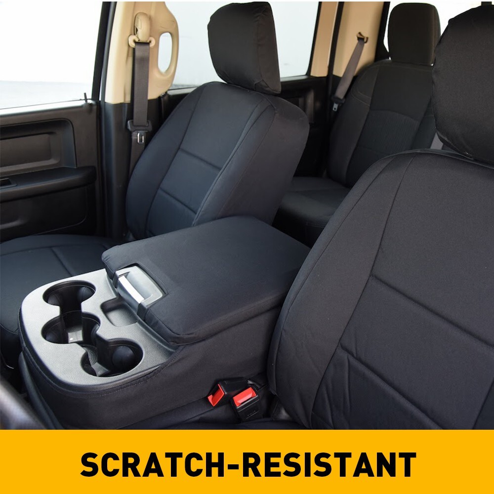 Black Leather Center Console Lid Armrest Fits Dodge Ram 1500 2500 3500 ...