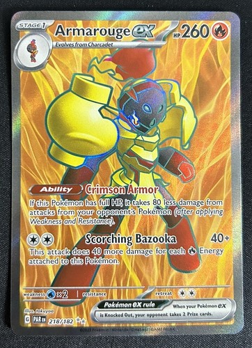 Armarouge ex 218/182 Paradox Rift Full Art Ultra Rare Holo Pokemon TCG ...