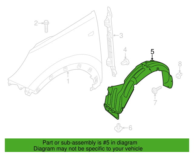 GENUINE Fender Liner Front Passenger Side For 2011-16 Kia Sportage ...