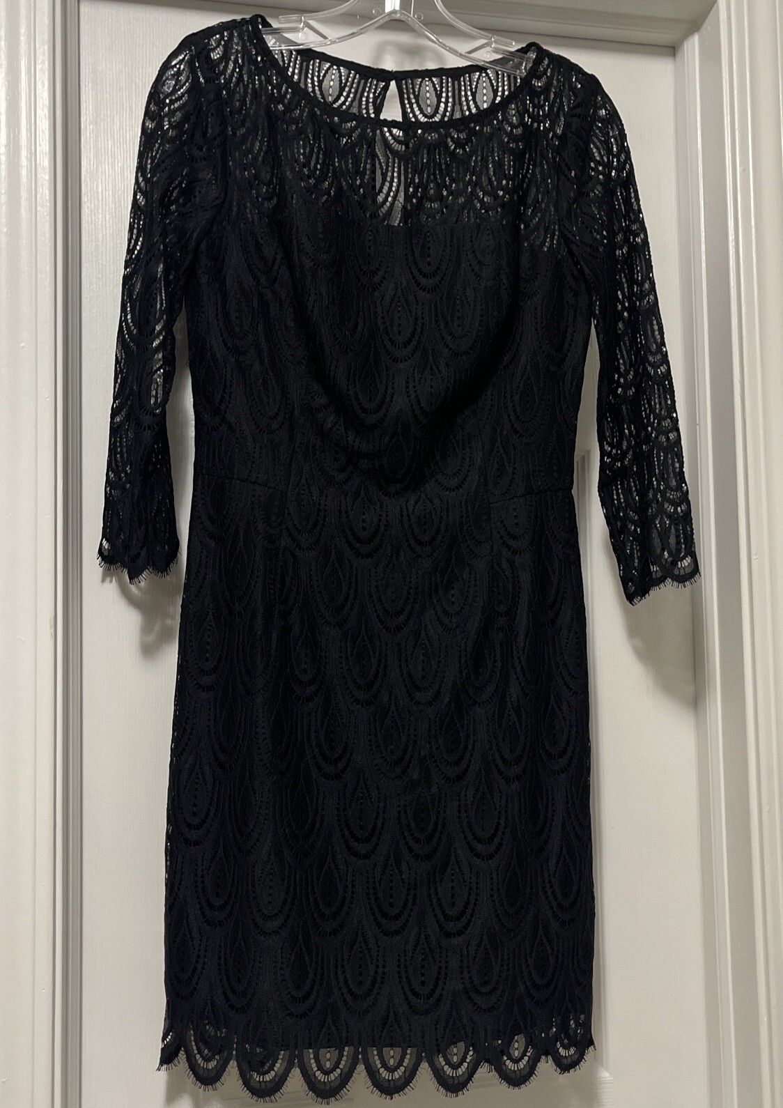 Lilly Pulitzer Black Fish Scale Lace 3/4 Sleeves Wom… - Gem