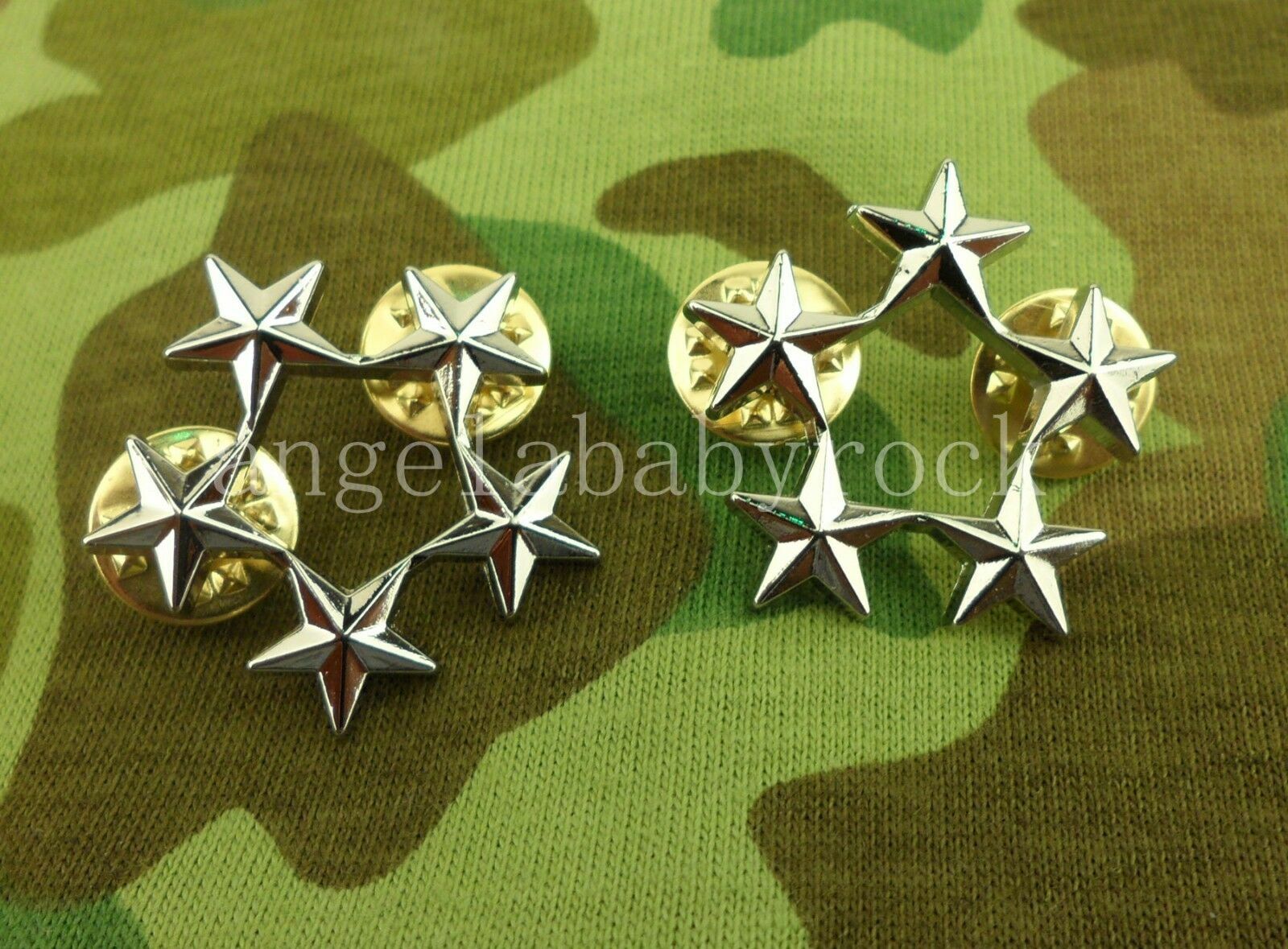 WW2 US ARMY FIVE-STAR RANK BADGE GENERAL OF THE ARMY INSIGNIA PINS,TWO ...