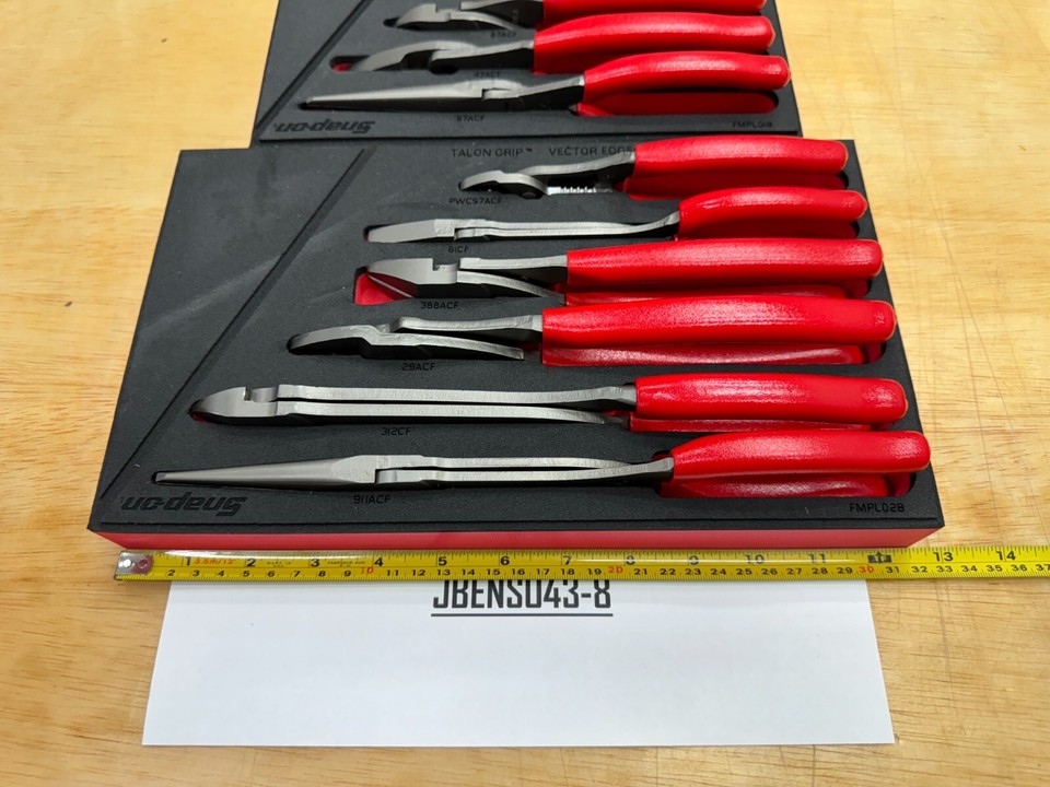 Snap-on Tools USA 12pc Essential Pliers Cutters Foam Sets | Red ...