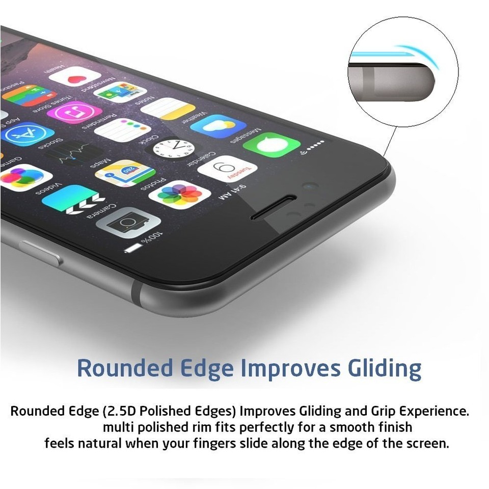iPhone 6/ 6s Plus Tempered Glass Full Cover Screen Protector 2.5D 100% ...