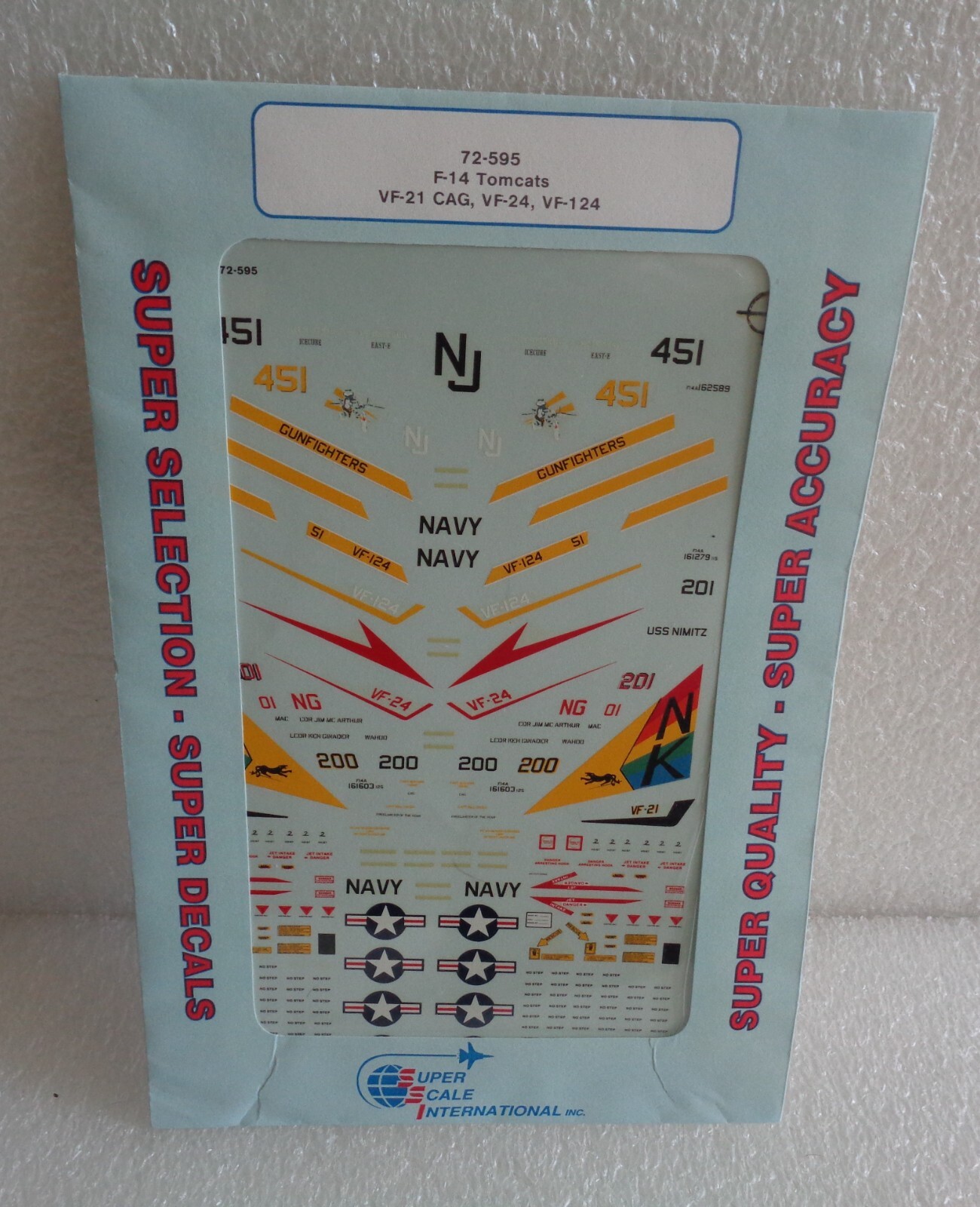 1/72 SUPER SCALE INTERNATIONAL SSI F-14 TOMCATS TOMCAT VF-21 DECAL SET ...