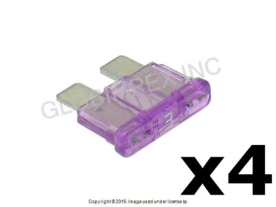 3 Amp Violet Fuse - GM Type (ATO/ATC) LITTELFUSE Set of 4 + 1 YEAR ...