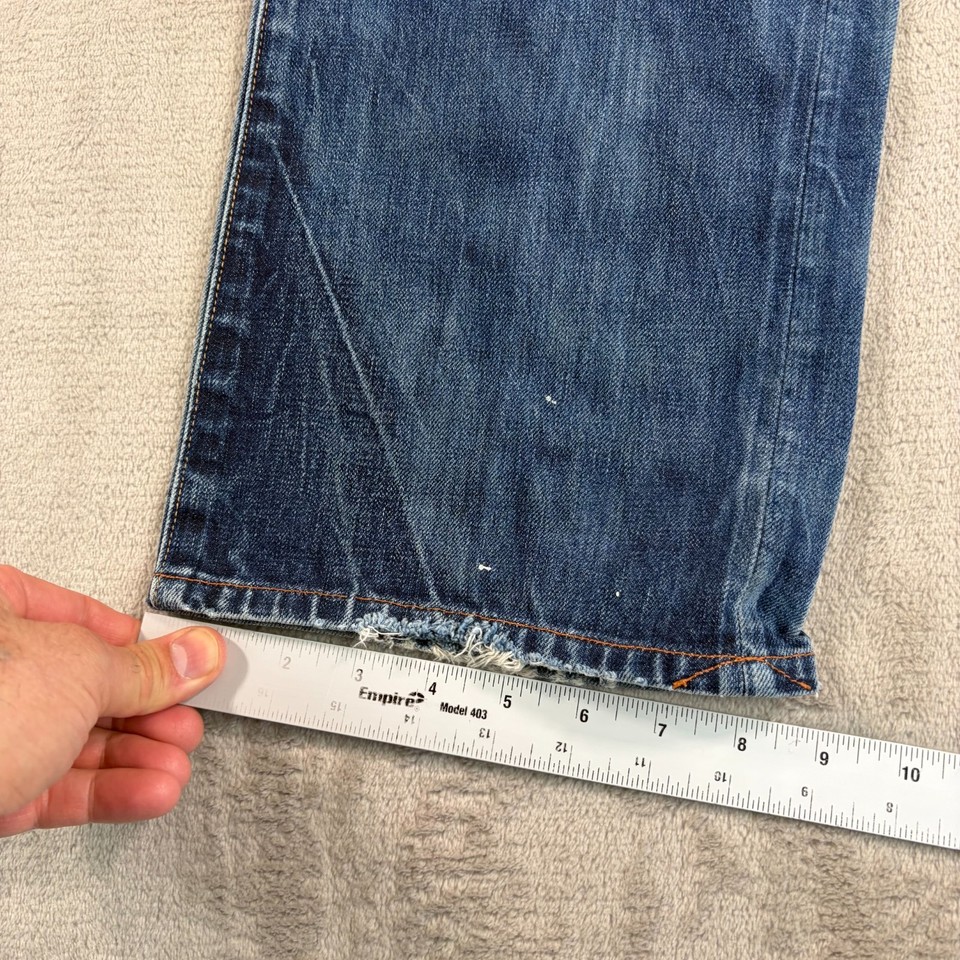 Vintage Earnest Sewn Selvedge Denim Jeans Men 36x34 Blue Distressed ...