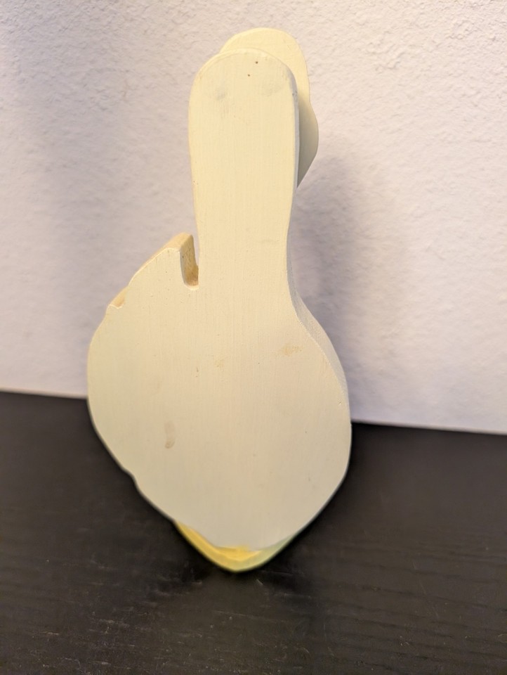 Vtg Hand Painted Wood Duck Recipe Clothes Pin Holder Country Yellow 7. ...